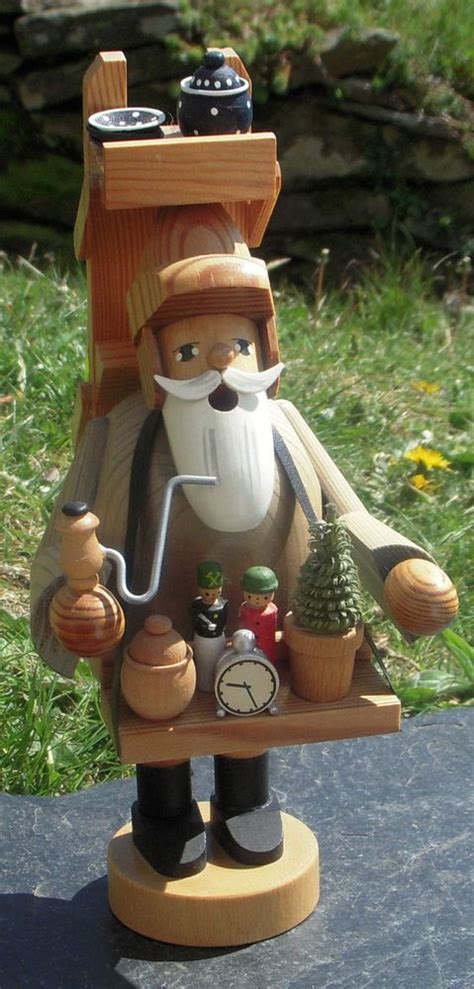 German Wooden Smoker Incense Burner Pedlar Man Erzgebirgische