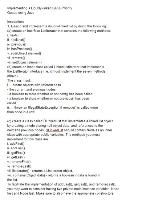 Solved Implementing A Doubly Linked List And Priority Queue