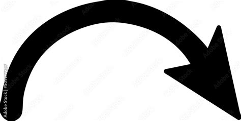 Curved Arrow Icon Vector Illustration Right Side Eps Stock Vector Adobe Stock