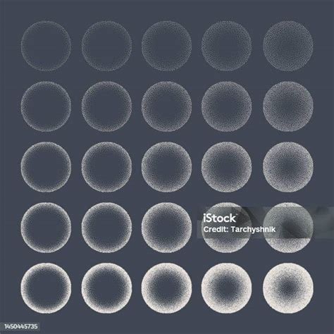 둥근 모양의 점선 오브젝트 유연한 요소 페이딩 그라데이션 도트 플로팅 도트워크 드로잉 도트를 사용하여 차도 픽셀 분해 하프톤