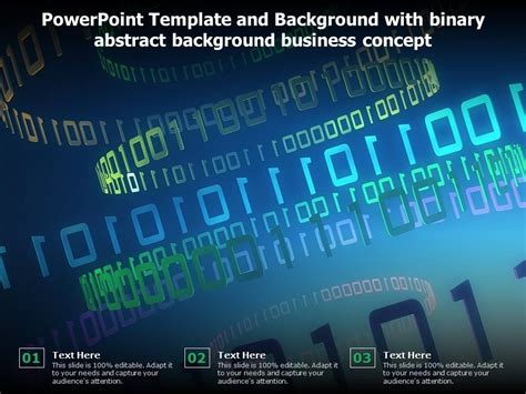 Powerpoint Template And Background With Binary Abstract Background