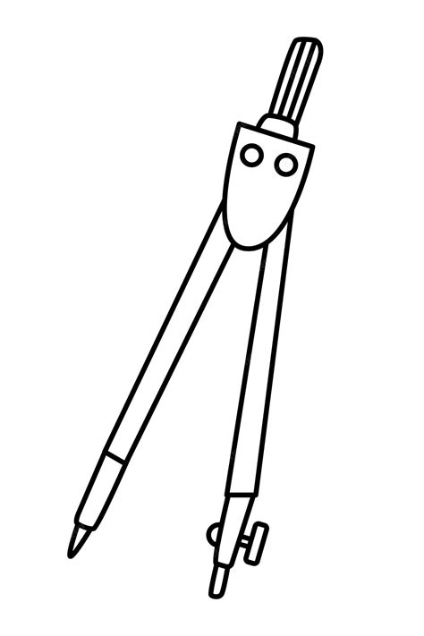 Premium Vector Compass Or Divider Drawing Tool Hand Drawn Doodle Vector Illustration Black Outline