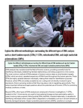 DNA Analysis Methodologies Forensic Science One Day Lesson TPT
