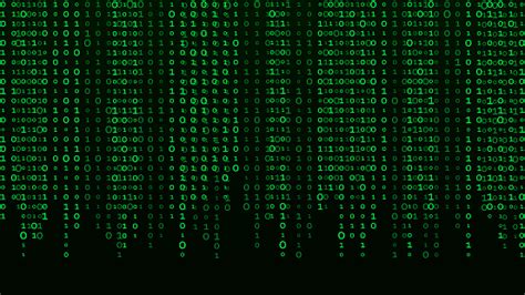 Technology Vector Binary Code Random Falling Digits On Screen Hacked