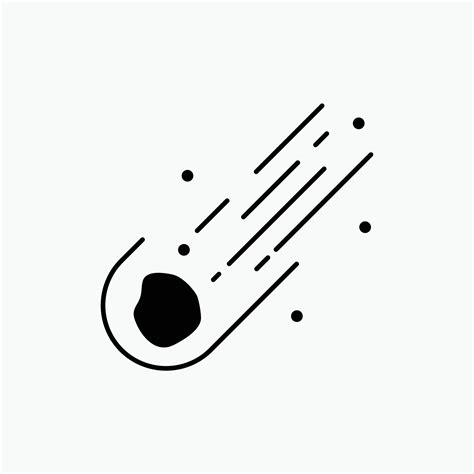 Asteroid Astronomy Meteor Space Comet Glyph Icon Vector Isolated