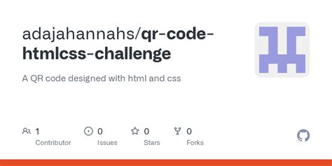 Github Adajahannahsqr Code Htmlcss Challenge A Qr Code Designed With Html And Css Github Adajahannahsqr Code Htmlcss Challenge A Qr Code Designed With Html And Css