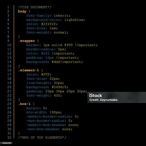어두운 배경과 편집기 페이지에 다채로운 태그와 간단한 웹 사이트 Css 코드 Css 코드 예제 벡터 일러스트 레이 션입니다