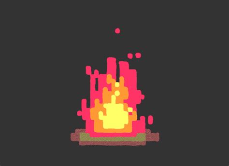 Cartoon Animated Bonfire On Fire 