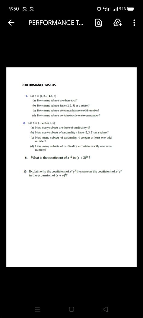 Answered 1 Let S 1 2 3 4 5 6 A How Bartleby