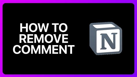How To Remove Comment On Notion Tutorial Youtube