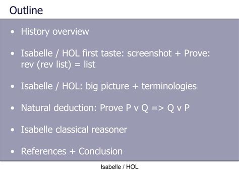 Ppt Isabelle Hol Theorem Proving System Powerpoint Presentation Free Download Id2919660