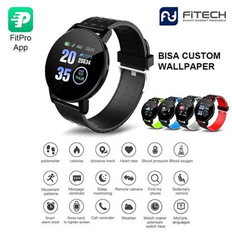 Jual Fitech 119 Plus Pro Smartwatch Fitness Tracker Bluetooth Android Ios Kab Sukoharjo