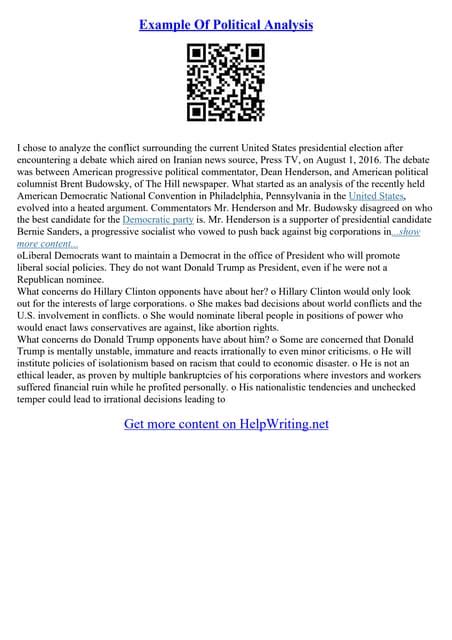 Example Analysis Essay Pdf Political Issues And Policy Politics