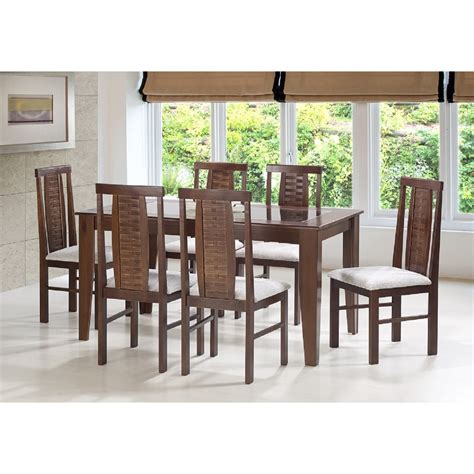 Mesa Retangular 6 Lugares Com Tampo De Vidro Canadá Madeiramadeira