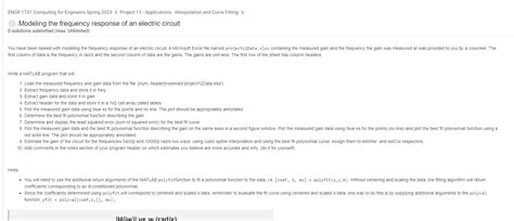 Solved First Column Of Data Is The Frequency In Rad S And Chegg Com