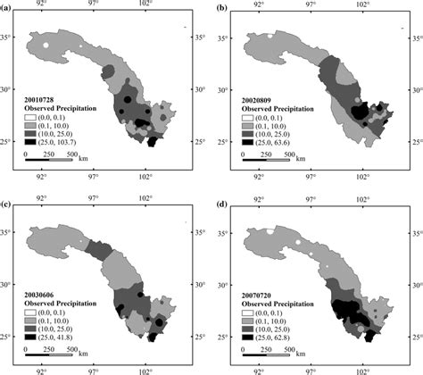 Spatial Distributions Of The Four Typical Precipitation Events Download Scientific Diagram