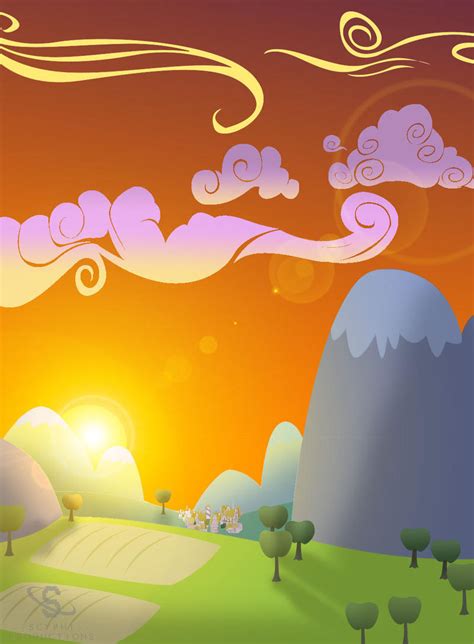 Mlp Sunset Background By Scyphi On Deviantart