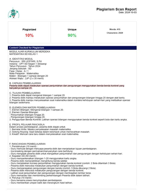 Plagiarism Report Pdf