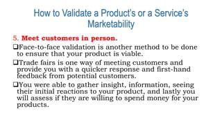 MARKET VALIDATION Pptx Sales Business