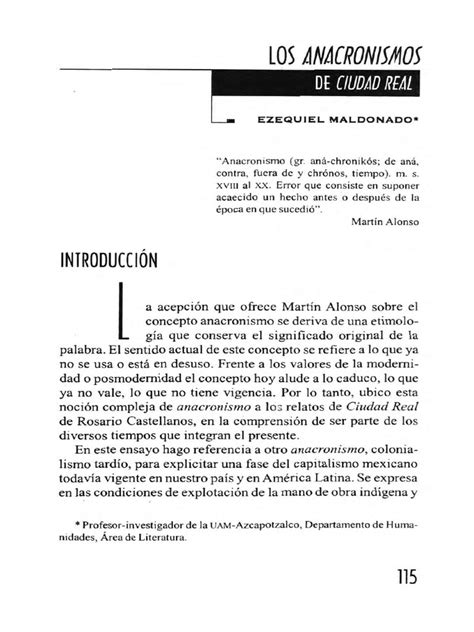 Anacronismo Ciudad Real Pdf Chiapas México