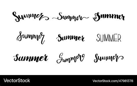 Summer Lettering Hand Drawn Calligraphy Royalty Free Vector