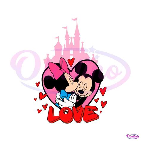 Mickey And Minnie Silhouette Kissing