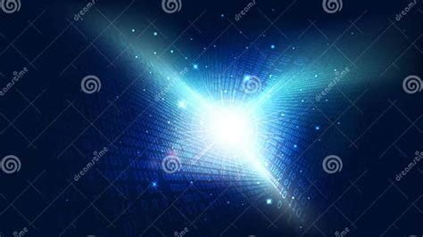 Binary Code In Abstract Futuristic Cyberspace Matrix Shining Blue Background Digital Code Big