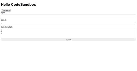 Form Experiments Codesandbox