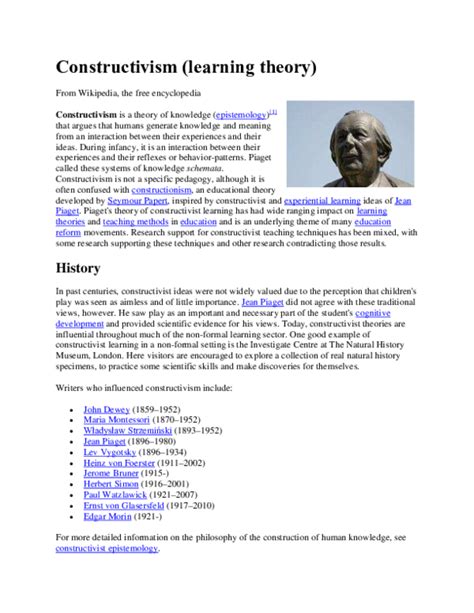 John Dewey Constructivist Theory