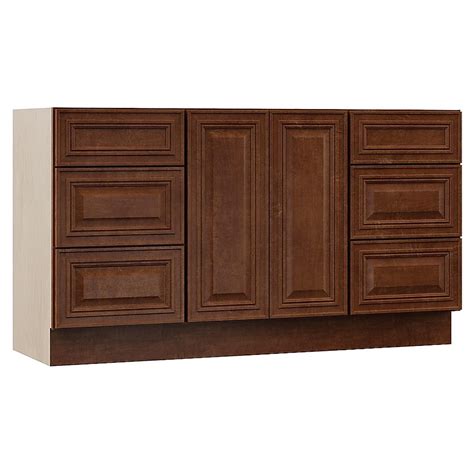 Villa Bath By Rsi Monroe 60 In Cognac Bathroom Vanity Base Cabinet