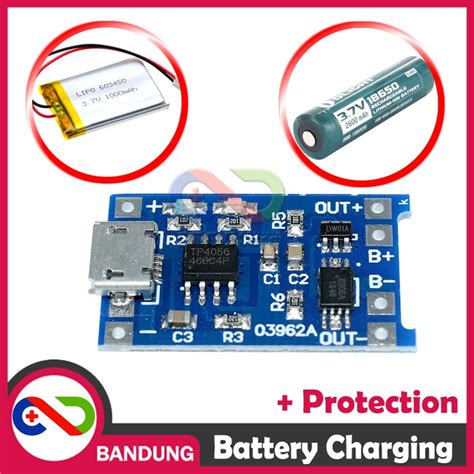 Jual Tp4056 Module Charger Micro Usb 1a Lithium Battery Charging