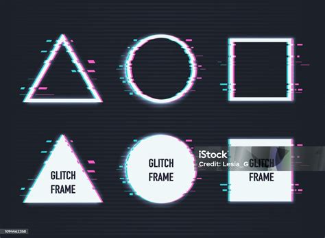 벡터는 결함 효과 프레임의 설정 원형 삼각형 마름모 및 Vhs 결함 효과와 광장 0명에 대한 스톡 벡터 아트 및 기타 이미지 0명 개체 그룹 기하 도형 Istock