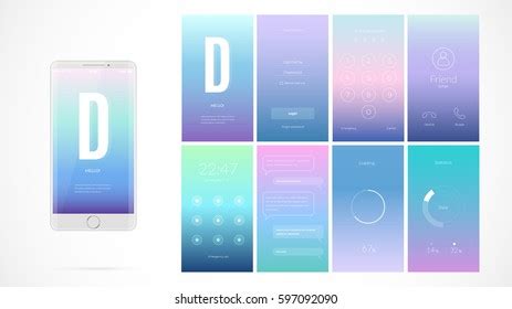 Design Mobile Application Site Ui Set Stock Vector Royalty Free Shutterstock