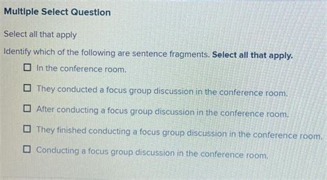 Solved Multiple Select Question Select All That Apply