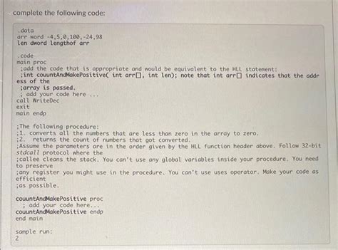 Solved Complete The Following Code Data Arr Word