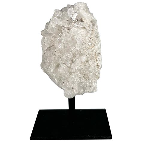 White Calcite Crystal Cluster On Stand Gold And Silver Pawn Shop