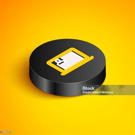 노란색 배경에서 격리된 이력서 아이콘이 있는 등색 라인 랩톱입니다 Cv 응용 프로그램 전문 직원을 검색 인력 분석 이재개됩니다 검은 색 원 버튼 벡터 3차원 형태에 대한