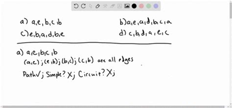 SOLVED Does Each Of These Lists Of Vertices Form A Path In The Following Graph Which Paths Are