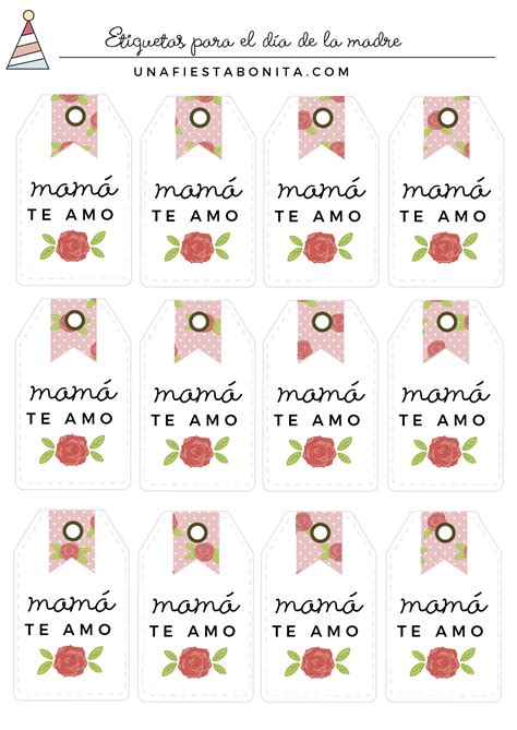 Etiquetas Para El Día De La Madre Imprimible Gratis Una Fiesta Bonita