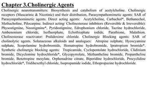 Chapter 3 Cholinergic Agents By Somashekhar M Metri Pptx