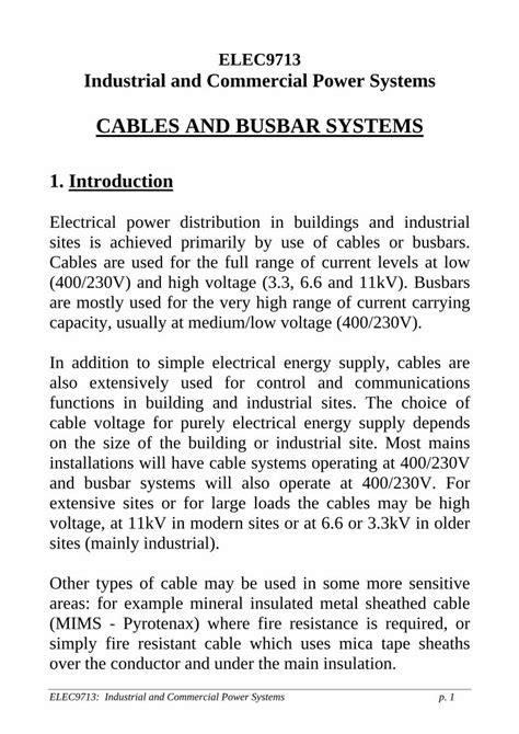 pdf cables and busbar systems eeandt lecture notes lec03 cables