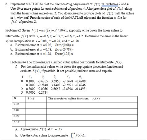 6 Implement Matlab To Plot The Interpolating