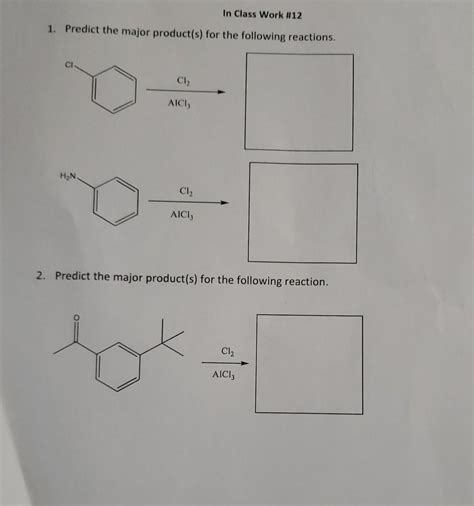 Solved 1 Predict The Major Product S For The Following Chegg Com
