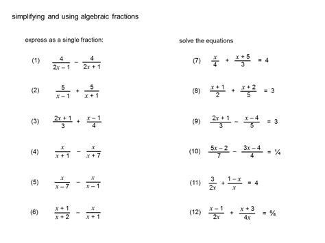 Median Don Steward Mathematics Teaching Algebraic Fractions