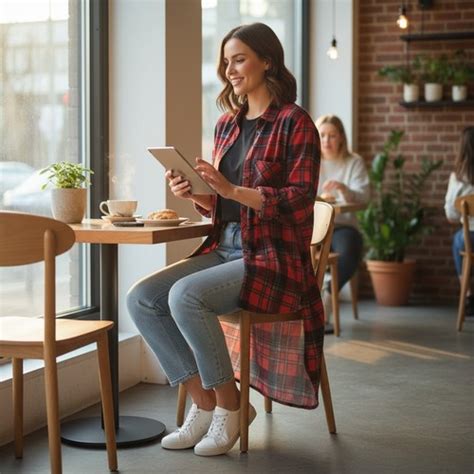 Polly And Ester Ladies L High Low Button Front Red Plaid Blouse Ns 5 Ebay