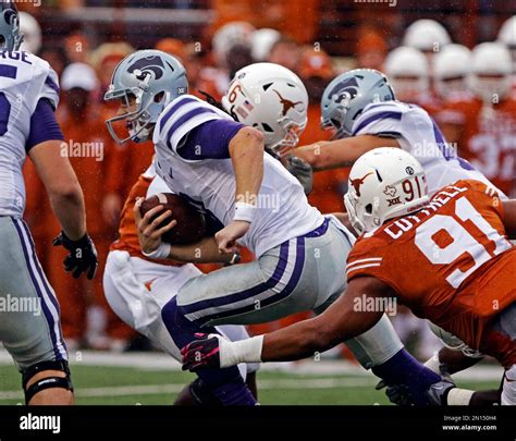 Kansas State Quarterback Joe Hubener Runs The Ball Against Texas