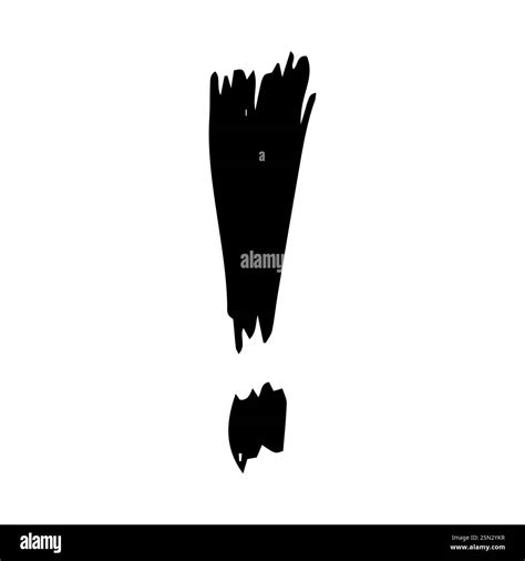 Hand Drawn Exclamation Mark Symbol Black Sketch Exclamation Mark Symbol On White Background