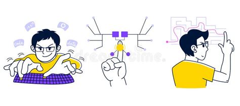 Business Entrepreneur Man Analyzing Solutions Stock Vector