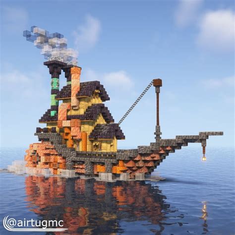Minecraft Steampunk Boat Minecraft Steampunk House Ideas Minecraft