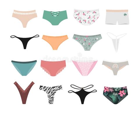 Woman Underwear Set Panties Design Female Lingerie Symbols Vector